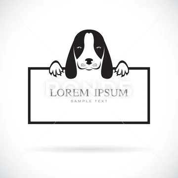 Vector of black dog head with frame space for your text. Pet. Animals ...
