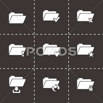 Vector black folder icon set: Graphic #64843281