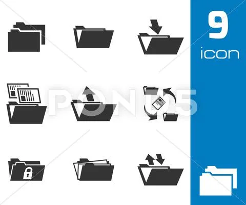 Vector black folder icons set: Graphic #64908337