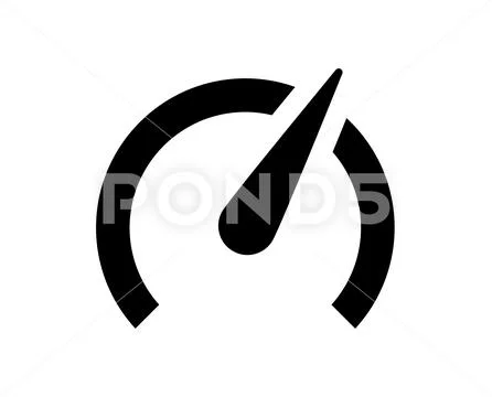 Vector black icon speedometer mileage meter with arrow for dashboard ...