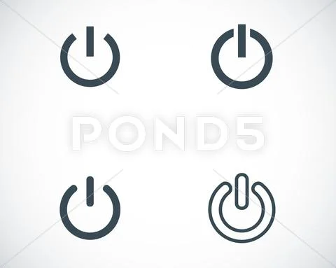 Vector black shut down icons set: Graphic #64959877
