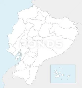 Vector blank map of Ecuador with provinces and administrative divisions ...