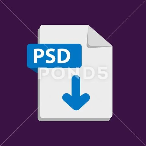 Vector blue icon PSD. File format extensions icon.: Royalty Free #124577026