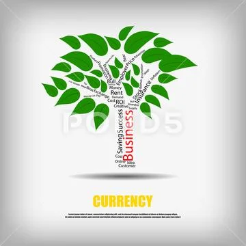 Vector : Business words in tree with leaves business background ...