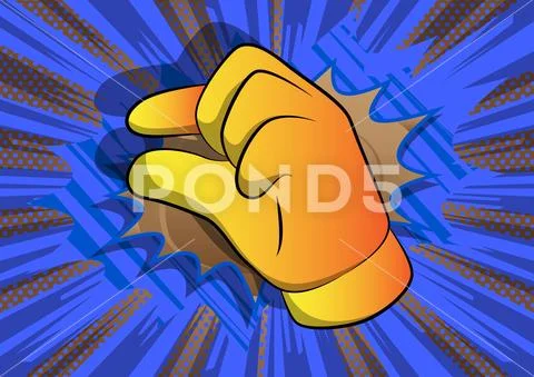 Vector cartoon hand gesturing a small amount. Illustrated hand sign on ...