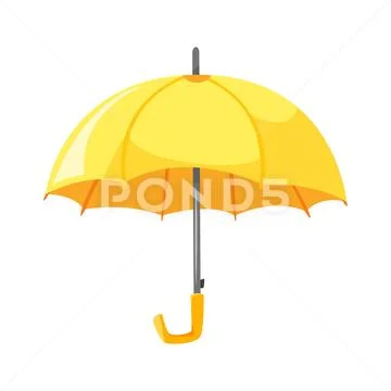 Vector cartoon style illustration of yellow umbrella.: Royalty Free ...