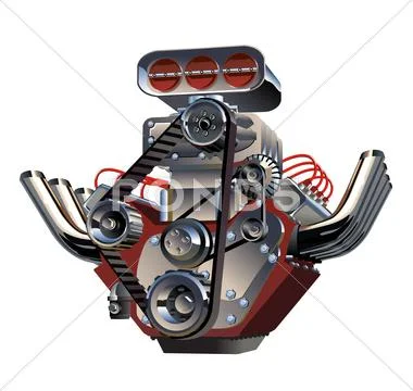 Vector Cartoon Turbo Engine: Graphic #50747853