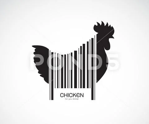 Vector of chicken on the body is a barcode. Farm Animals. Chicken ...
