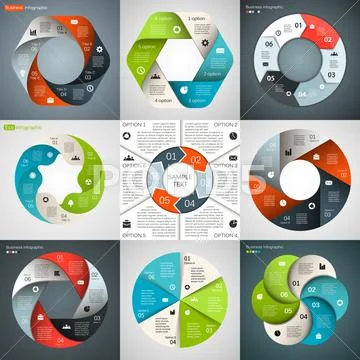Vector circle infographic, diagram, presentation 6 options: Royalty ...