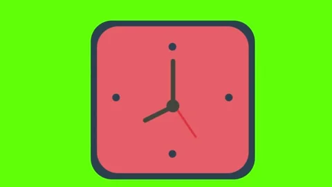 Vector design of a clock on a green scre... | Stock Video | Pond5