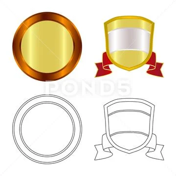 Vector design of emblem and badge symbol. Collection of emblem and ...