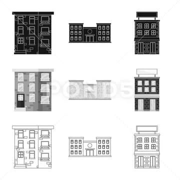 Vector design of municipal and center symbol. Set of municipal and ...