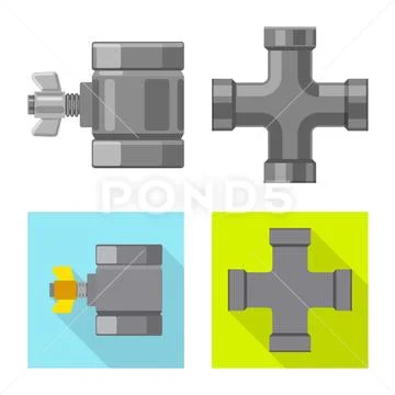Vector design of pipe and tube icon. Collection of pipe and pipeline ...