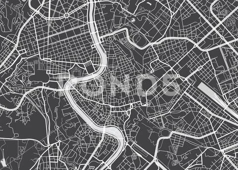Vector detailed map Rome ~ Clip Art ~ Download Now #96582739