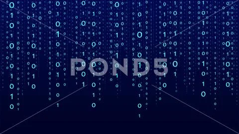 Vector digital blue background of streaming binary code. Matrix background ..: Graphic #276081137