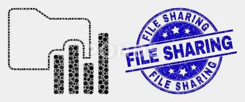 Vector Dot Charts Folder Icon and Distress File Sharing Seal ...