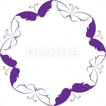 Vector drawing butterfly border frame background design: Royalty Free ...