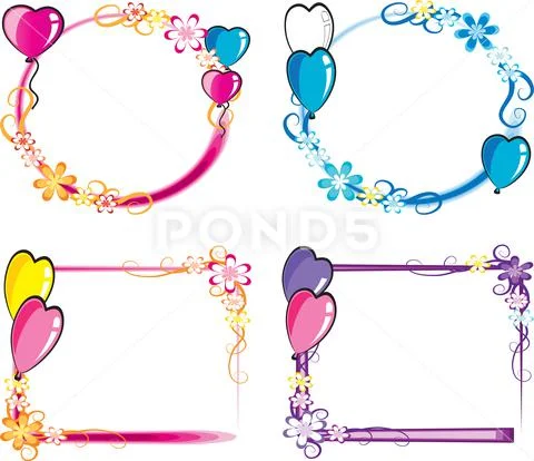 Vector drawing card border frame background design set Illustration ...