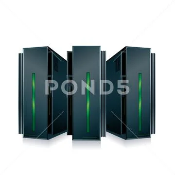 Vector drawn web server, isolated on white background.: Graphic #90437713