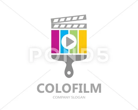 Vector film paint logo template design. Creative film symbol or icon ...