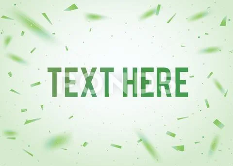 Vector green gradient party background template with confetti border ...
