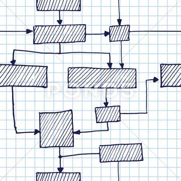 Vector hand draw flowchart seamless background Illustration #55819616