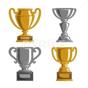 Vector icons of sports cups: Graphic #114491225