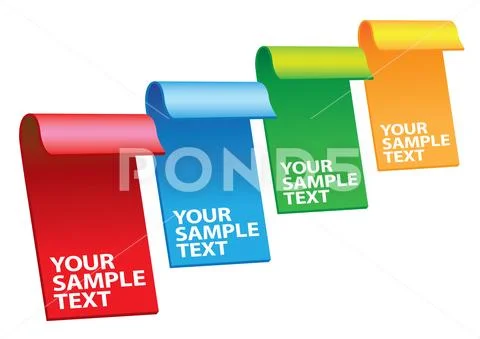Vector illustration of 4 colors labels: Royalty Free #111211522
