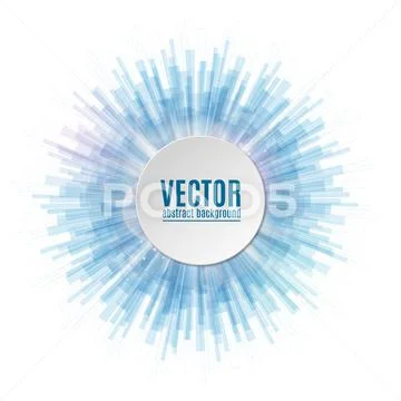 Vector illustration of blue line rounded abstract background: Graphic ...