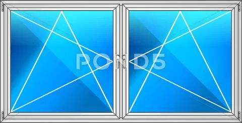 Vector illustration of a design scheme of the plastic window of the ...