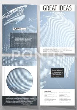 The vector illustration of the editable layout of four A4 format covers ...