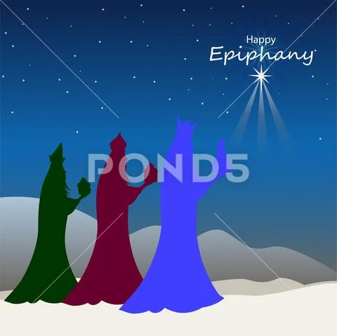 Vector illustration of Epiphany, a Christian festival. Jesus Christ ...