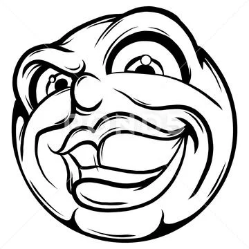 Vector illustration face Sneaky emoticon in white background: Royalty ...