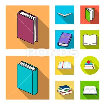 Vector illustration of library and textbook symbol. Collection of ...