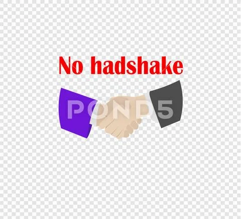 Vector illustration of a no shaking hands on a transparent background ...