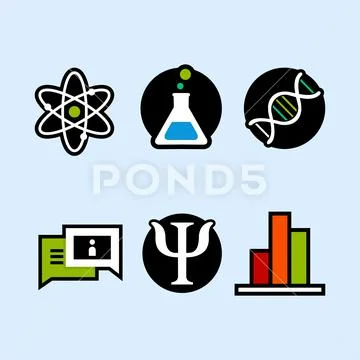 Vector illustration of Physics Biology Psychology Sociology Accounting ...