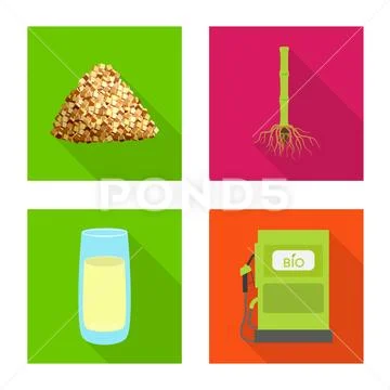 Vector illustration of plant and plantation sign. Set of plant and ...