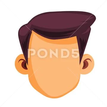 Vector illustration of a simplified cartoon-style male face: Royalty ...