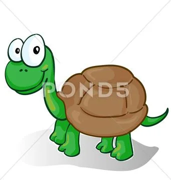 Vector illustration of a smiling cartoon turtle: Royalty Free #59186970
