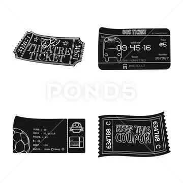 Vector illustration of ticket and admission icon. Set of ticket and ...