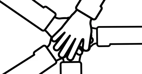 Vector illustration of Unity hand symbol... | Stock Video | Pond5