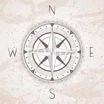 Vector illustration with a vintage compass ~ Clip Art #140264099