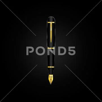 Vector image of a gold fountain pen Illustration #101099556