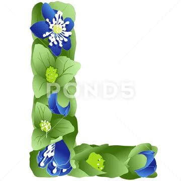 Vector image of the letter L of the English alphabet made in the form ...