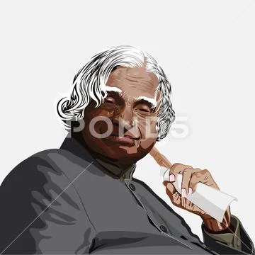 Vector image of A. P. J. Abdul Kalam, vector image. Illustration #162947040