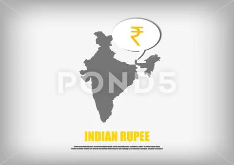 Vector : India map and Indian Rupee symbol in bubble quote: Royalty ...