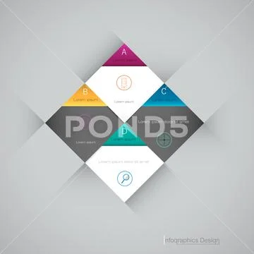 Vector Infographic 3d geometric label, template design.: Royalty Free ...