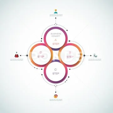 Vector infographics, 3D paper cycle diagram template Illustration #71571284