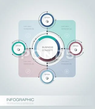 Vector infographics, 3D paper cycle diagram template Illustration #77943964