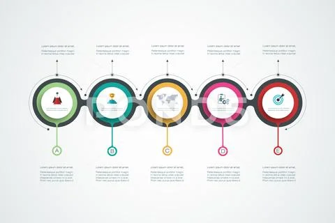 Vector infographics timeline design template with 3D paper label 1 14 ...